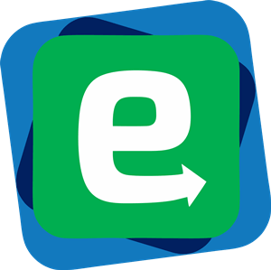 Egress Group Logo, white lower case ‘e’ letter, with arrow on tail, on ...